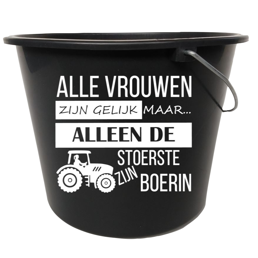 Emmer sticker boerin, maak jouw eigen persoonlijke cadeau emmer. – De ...