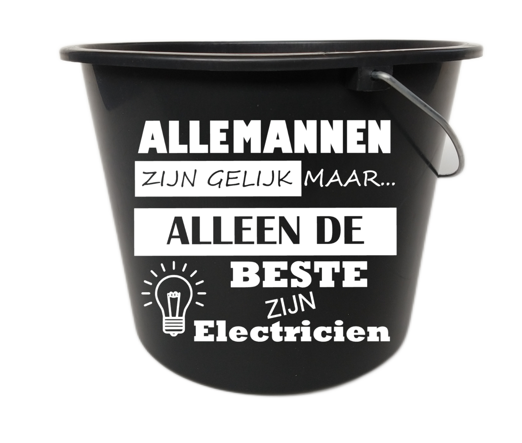 Emmer sticker electricien, maak jouw eigen persoonlijke cadeau emmer ...