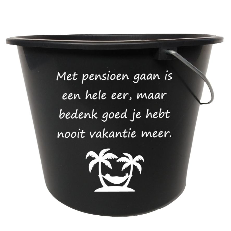 Emmersticker pensioen eer, maak jouw eigen persoonlijke cadeau emmer ...